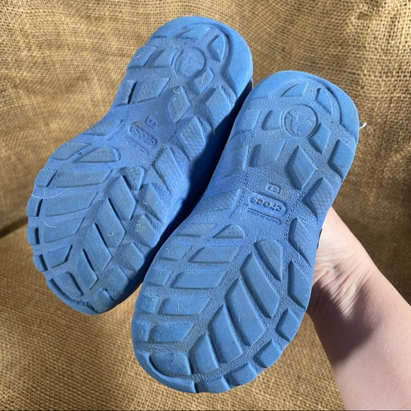 CROCS | Shoes | Crocs Clog Sandal Hook Loop Blue Foam Slip On Shoe ...